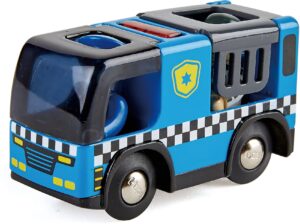 hape police car with siren | 3piece cops & robbers play set with action figures