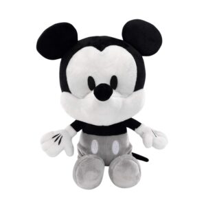 lambs & ivy disney baby mickey mouse plush stuffed animal toy, black/white