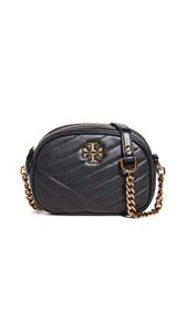 tory burch women's kira chevron small camera bag, black, one size