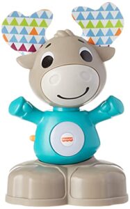 fisher-price linkimals nathan the elk interactive baby toy, sounds and lights, french version, 9+ months and above, gjb20