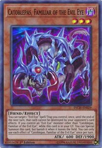 yu-gi-oh! - catoblepas, familiar of the evil eye - inch-en029 - super rare - 1st edition - infinity chasers