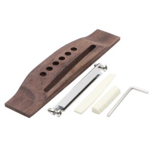 swhmc 6 string adjustable rosewood bridge insert set saddle nut acoustic guitar parts replacement