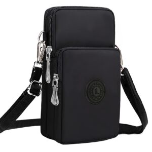 lasszone women crossbody phone bag zipper waterproof nylon wallet cellphone purse ladies shoulder bag wristlet handbag