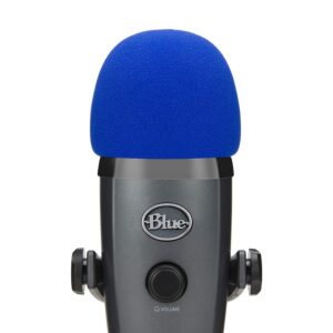 yeti nano foam microphone windscreen- aedor quality sponge mic cover as a pop filter for blue yeti nano condenser microphones(blue)