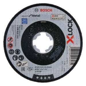 bosch professional straight cutting disc expert (for metal, x-lock, diameter 115 mm, bore diameter: 22.23 mm, thickness: 2.5 mm)