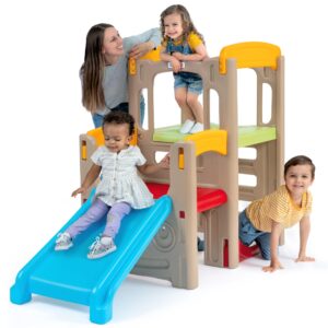 simplay3 young explorers adventure climber - indoor outdoor crawl climb drive slide, year-round playset for children