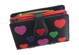 visconti love collection crush leather purse rfid lv4 black