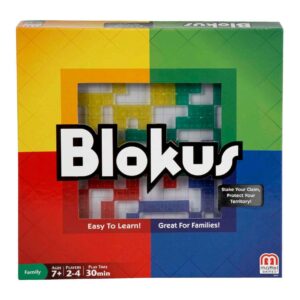 mattel games blokus | family strategy shape blocking game for 2-4 players