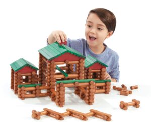 lincoln logs – classic farmhouse, 268 pieces, real wood logs - ages 3+ - best retro building gift set for boys/girls - creative construction engineering - preschool education toy