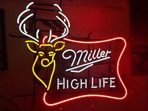 queen sense 20"x16" millers high life outdoors deer buck stag neon sign (varioussizes) beer bar pub man cave business glass lamp light dc341