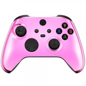 moddedzone custom wireless unmodded controller for xbox one s/x and pc with exclusive and unique designs - the perfect gaming gift for enthusiasts, expertly crafted in the usa chrome pink