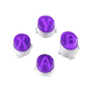 abxy buttons for xbox one controller replacement custom colour bullet buttons set mod kit for xbox one/xbox one s/xbox one elite (purple)