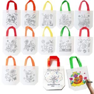 sand flower eco reusable coloring carnival animal art party goodie bags with guestbook bags (12 pcs)