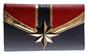 captain marvel trifold womens hand purse clutch wallet