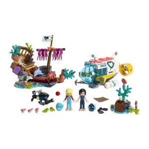 lego friends dolphins rescue mission 41378 building kit with toy submarine and sea creatures, fun sea life playset with kacey and stephanie minifigures for group play (363 pieces)