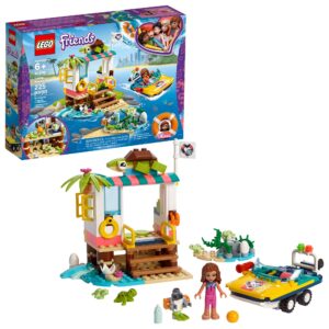 lego friends turtles rescue mission 41376 rescue building kit with olivia minifigure and toy turtles, includes toy rescue vehicle and clinic for pretend play (225 pieces)