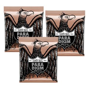 3 pack ernie ball 2076 paradigm medium phosphor bronze acoustic guitar strings (12-54)