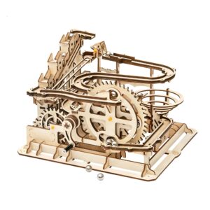 rowood 3d puzzles for adults, wooden marblr run model kit, diy building kits for adults to build, craft for teens, gift for adults & teen boys girls, age 14+, waterwheel coaster