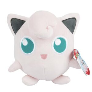 pokémon 8" jigglypuff plush - officially licensed - generation 1 red and blue figure - authentic soft stuffed animal toy - valentine's day & easter basket stuffer gift for kids, boys, girls - 2+