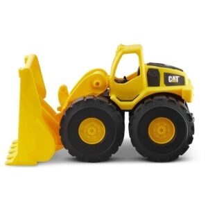 cat construction toys, construction fleet 10" front loader toy - real working parts, indoor/outdoor, sturdy plastic construction for 2+ year old boys