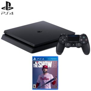 sony playstation 4 slim gaming console 1 tb core-jet black (cuh-2215b) mlb the show 19 standard edition video game