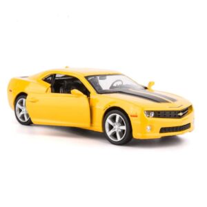 tgrcm-cz 1/36 scale chevrolet camaro casting car model, camaro bumblebee zinc alloy toy car for kids, pull back vehicles toy car for toddlers kids boys girls gift (yellow)