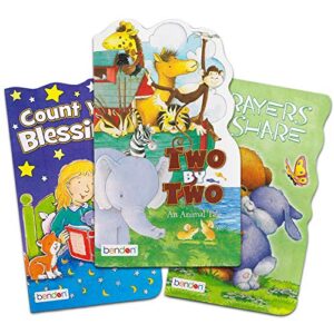 bible story board book set for kids toddlers -- bundle of 3 deluxe illustrated christian stories (christian gifts for kids)