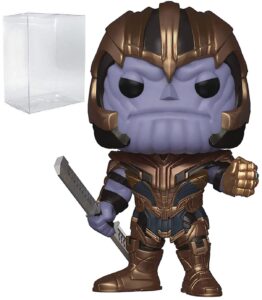 marvel: avengers endgame - thanos funko pop! vinyl figure (bundled with compatible pop box protector case), multicolor, 3.75 inches