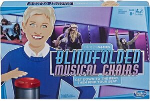 hasbro gaming ellen's games blindfolded musical chairs game, ellen degeneres challenge for ages 10 & up