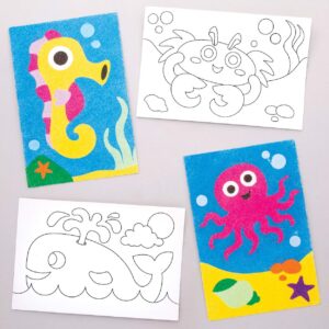 baker ross aw378 sealife sand art pictures (pack of 8), assorted