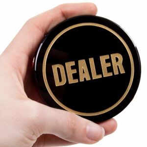 crystal dealer button | quality premium heavy poker puck | 3-inch large casino-grade button | gaming accessory | perfect for poker, texas hold 'em, gambling, and card games