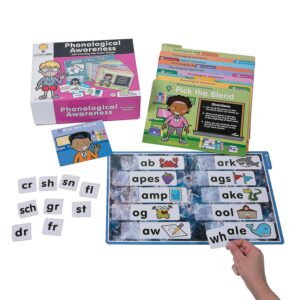 fun express phonological awareness games - 200 piece file folder game - alliteration, phonics and language games for kindergarten kids