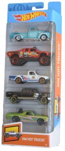 hot wheels 2019 hw hot trucks 5-pack ('52 chevy, sandblaster, datsun 620, 2009 ford f-150, '68 el camino)