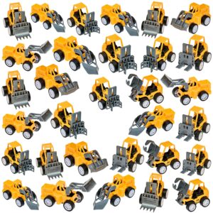 pull back construction vehicles toy set, christmas stocking stuffers - assortment - cars and trucks – toys for kids birthday party favors – car, vehicle, truck for boys toddlers