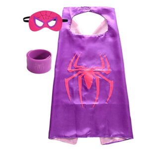 bomly superhero capes for kids, dress up costumes-satin cape and felt mask with bracelet