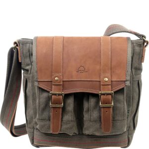 tsd brand turtle ridge 4-pocket canvas crossbody bag (olive)