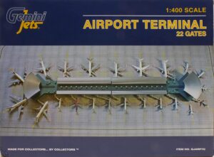 gjarptc airport terminal double rotunda gemgjarptc 1:400 gemini jets airport terminal with 22 gates (pre-painted/pre-built)