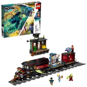 lego hidden side ghost train express 70424 building kit, train toy for 8+ year old boys and girls, interactive augmented reality playset (698 pieces)