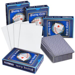 blue panda 224 blank custom cards for diy game cards - checkered diamond backing - blank playing cards to write on - blank game cards - blank playing cards with back design (4 decks, 3 x 4 in)