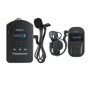 exmax exd-101 2.4ghz wireless audio tour guide system 9999 channels hands-free whisper accoustic transmission system for training conference simultaneous interpretation(1 transmitter & 1 receiver)