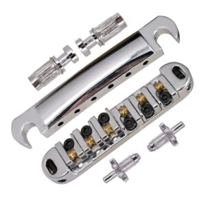 abr-1 style tune-o-matic bridge tailpiece roller saddle bridge for gibson les paul gear replacement (chrome)