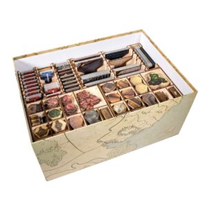 the broken token game organizer compatible with gloomhaven - wooden game organizing box with multiple trays and dividers