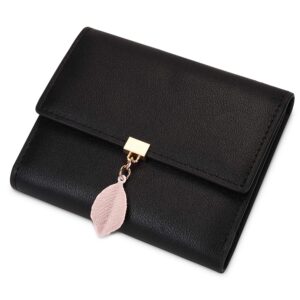 yaluxe women's rfid blocking small compact leather wallet ladies mini purse with id window rfid