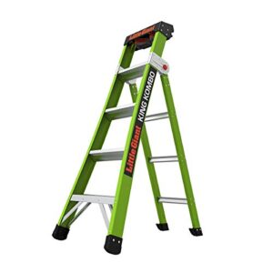 little giant ladders, king kombo, professional, 5 ft. a frame, 8 ft. extension, fiberglass, type 1aa, 375 lbs weight rating, (13580-001)