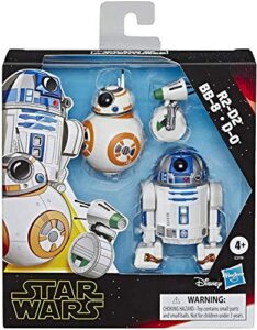 star wars galaxy of adventures r2-d2, bb-8, d-o action figure 3 pack, 5" scale droid toys with fun action features, kids ages 4 & up