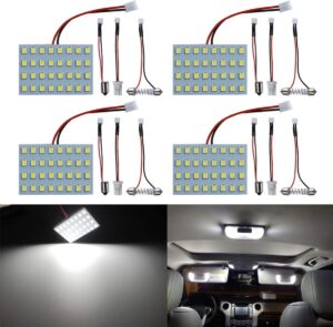 livtee led interior car lights accessories with 194 168 t10 / de3175 / ba9s / 6418/211-2 578 festoon replacement lighting for cars trucks camper, led interior lights map trunk dome lights, white