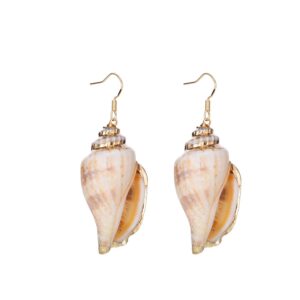 lureme beach jewelry casual seashell conch drop dangle earrings for women(er006199-2) color b