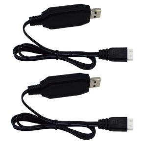 blomiky 2 pack h102 7.4v 1.3a usb charger cable with xh-3p connector plug for rc truck 7.4v 2s lipo battery and h120 h100 h101 h103 h110 h112 h108 rc boat and trucks quadcopter h106 usb 2