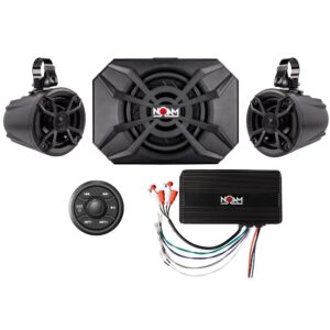 noam nutv5-s v.2 - atv/golf cart/utv waterproof speakers bluetooth 2.1 marine stereo system