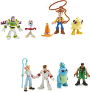 fisher-price imaginext preschool toys disney pixar toy story 11-piece deluxe figure set, buzz lightyear & woody, pretend play kids ages 3+ years